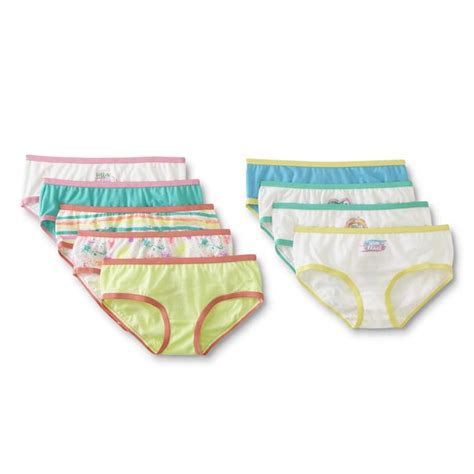 Maidenform Girls 9 Pack Hipster Panties Striped And Colorblock