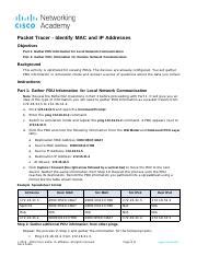 Identify MAC And IP Addresses In Network Communication Course Hero