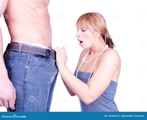 Businessman And Businesswoman Flirting In Office Royalty Free Stock