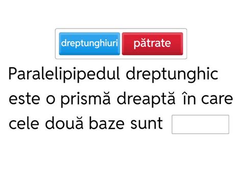 Paralelipipedul Dreptunghic Complete The Sentence