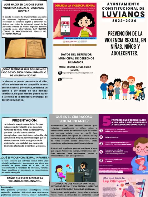Triptico PrevenciÓn De La Violencia Sexual Pdf Acoso Cibernético