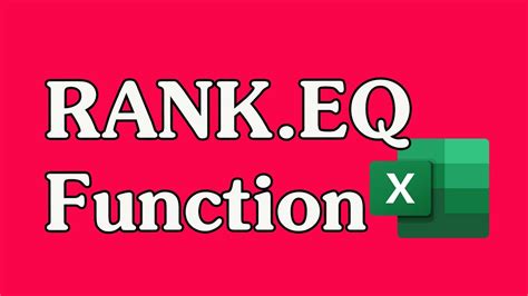 How To Use The Rankeq Function In Excel Youtube