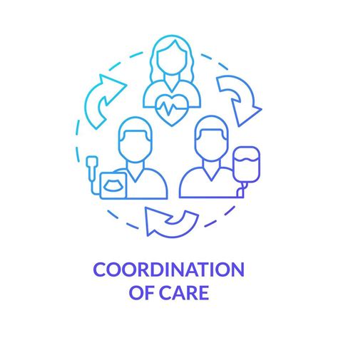 Coordination Of Care Blue Gradient Concept Icon Healthcare