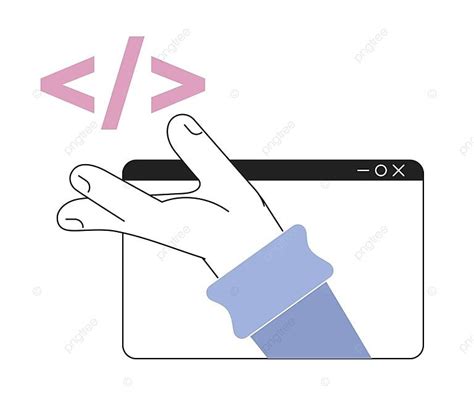 Vector Spot Illustration Of Line Concept For Websites Source Code Vector Animation Abstract