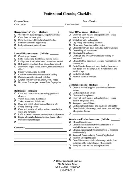 Janitorial Checklist Template Excel Complete With Ease Airslate Signnow