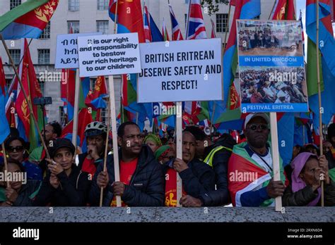 British Eritreans Hold A Freedom Rally In Central London Stock Photo Alamy