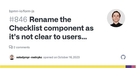 Rename The Checklist Component To Multi Select · Issue 846 · Bpmn Io