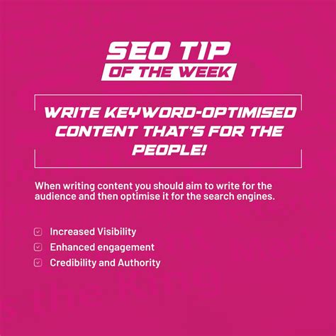 🌟seo Tip Of The Week🌟 Write Keyword Optimised Content Thats For The