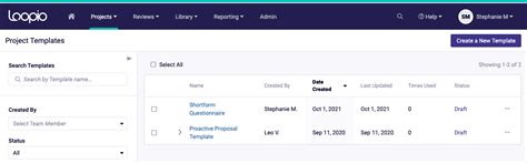 How Do I Set Up A Project Template Loopio Help Center