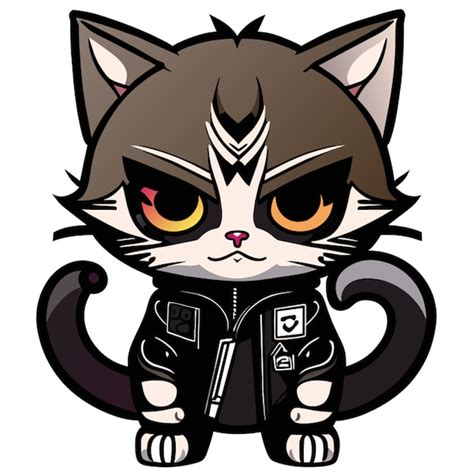 Premium Vector Emo Cat Vector Illustration