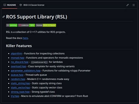 ros ros2 opensource robot robotics library killerfeatures