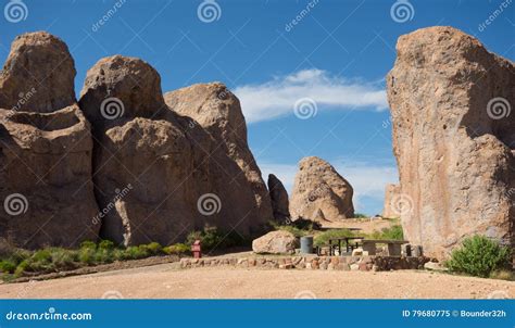 A Weird Geological Phenomenon At A Campground In New Mexico Stock Image