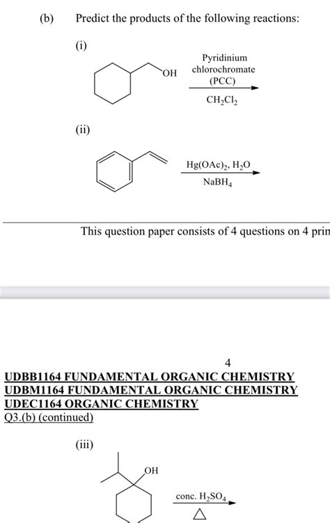 Solved Predict the products of the following reactions: | Chegg.com