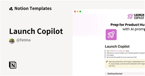 Launch Copilot Template By Fatma Kiraz Notion Marketplace