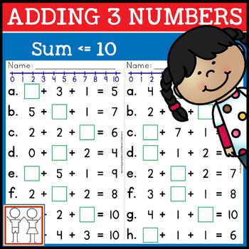 Adding 3 Numbers First Grade By Catherine S Teachers Pay Teachers