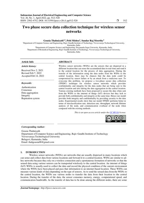 Pdf Two Phase Secure Data Collection Technique For Wireless Sensor