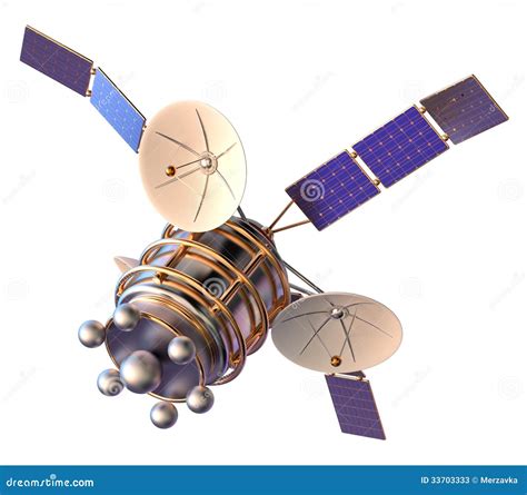 3d Model Of An Artificial Satellite Of The Earth Stock Image Image Of