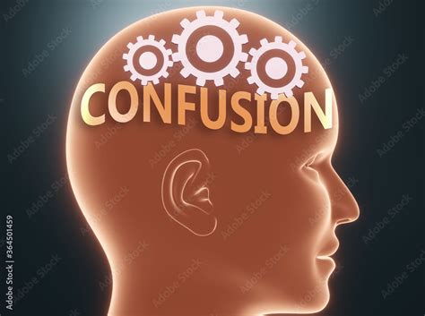 Confusion Inside Human Mind Pictured As Word Confusion Inside A Head