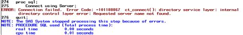 Sasaccess To Sybase Error When Using Connect Using Sas Support Communities
