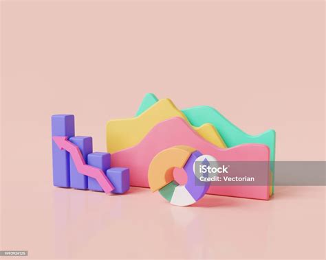 비즈니스 차트 및 도넛 차트 그래프 성장 다이어그램 최적화 통계 다이어그램 그래프 비즈니스 전략 Raph 성장 개념 성장 사업 및 투자 3d 렌더링 일러스트레이션 개념에