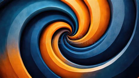 Abstract Swirling Pattern With Vibrant Blue And Orange Colors Creating A Dynamic And Hypnotic