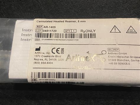 Arthrex Ar 1405 Cannulated Headed Reamer 5mm New