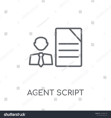 agent script linear icon modern outline stock vector royalty free