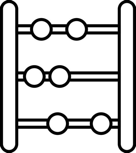 Line Vector Icon Abacus Counting Outline Vector Icon On White