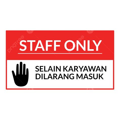 Staff Only Sign With Stop Hand Vector Staffonly Stop Hand Sign Do