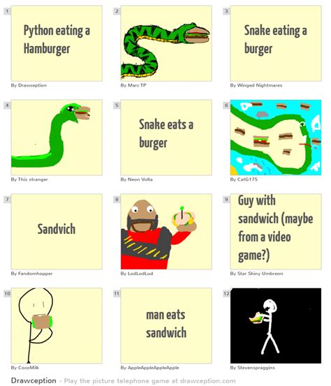 Python Eating A Hamburger Drawception