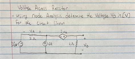 solved voltage across resistor using node analysis