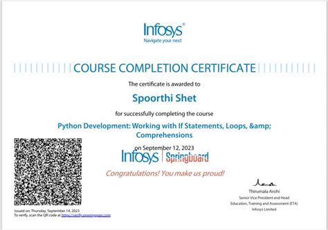 hello i am happy to share that i have completed my certification in… spoorthi shet