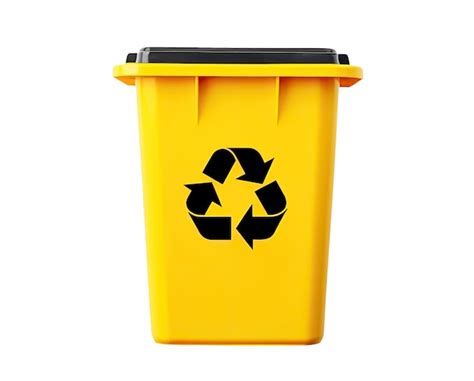 Premium Photo Yellow Recycling Bin
