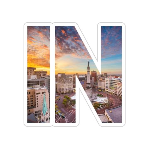 Indiana State Abbreviation Sticker Etsy