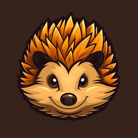 Premium Ai Image Cartoon Logo Hedgehog