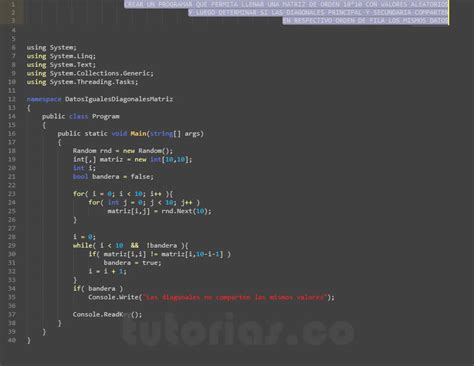 Arrays VisualStudio C Datos Iguales En Diagonales Tutorias Co