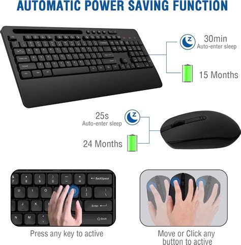Buy Wireless Keyboard And Mouse Combo Edjo 2 4g Full Sized Ergonomic Computer Keyboard With