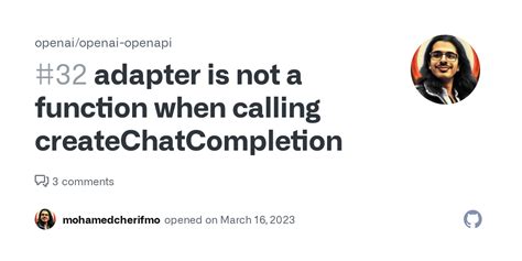 adapter is not a function when calling createchatcompletion · issue 32