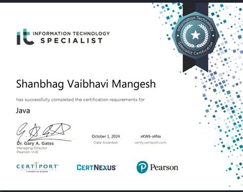 Vaibhavi Shanbhag On Linkedin Javacertification Global