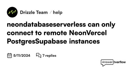 Neondatabaseserverless Can Only Connect To Remote Neonvercel
