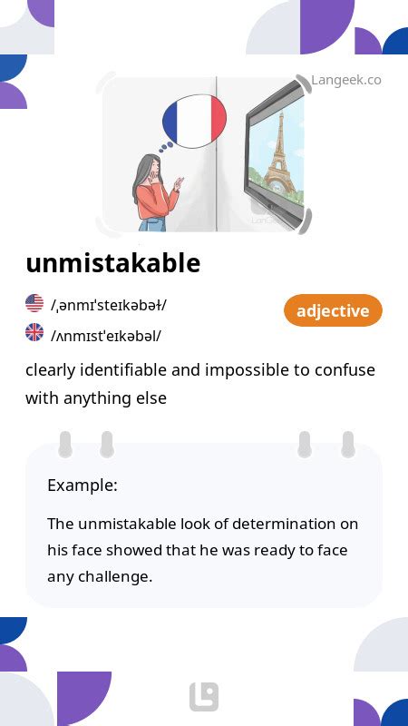 Definition Meaning Of Unmistakable Picture Dictionary
