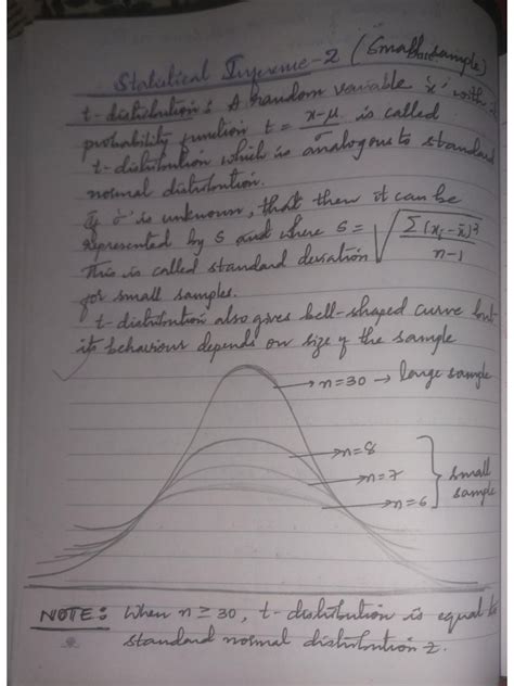 Small Sample T Distribution Test Notes Pdf