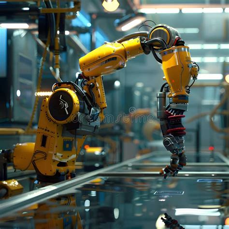 Technology Transformational Industrial Automation And Robotics Stock Illustration