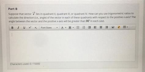 solved part b suppose that vector lies in quadrant ii