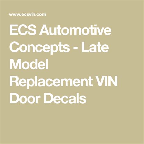 Ecs Automotive Concepts Late Model Replacement Vin Door Decals Artofit