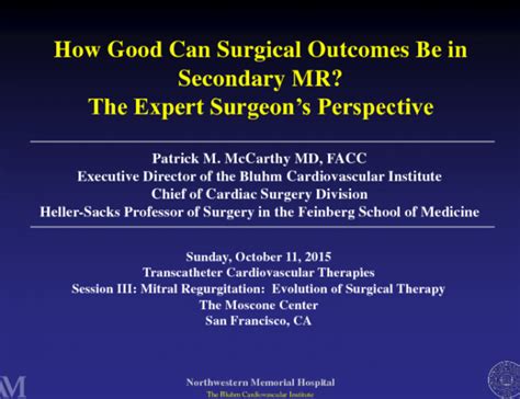How Good Can Surgical Outcomes Be In Secondary Mr The Expert Surgeon S