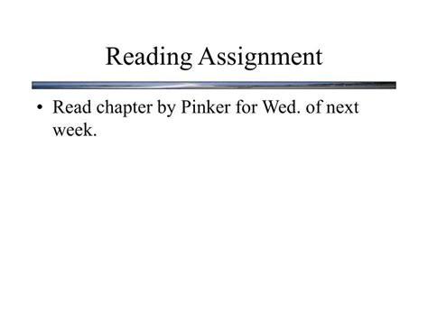 Ppt Reading Assignment Powerpoint Presentation Free Download Id6962957