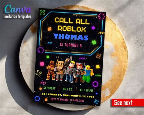 Roblox Gamer Customizable Invitation Template Share Or Print Ij7