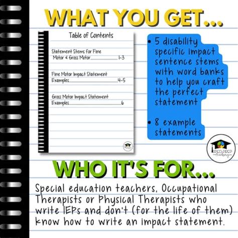 Impact Statements For Fine And Gross Motor Sentence Stems And Examples
