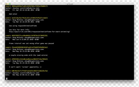 Git Bash Commit Logfile Command Histroy Text Commandline Interface Command Png Pngwing